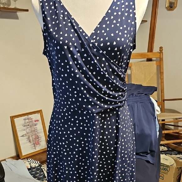 Gilli | Dresses | Gilli Navy Blue Heart Pattern Midi Dress | Poshmark